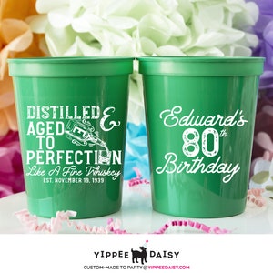 Personalized Birthday Cups, 80th Birthday Plastic Cups, Aged to ...