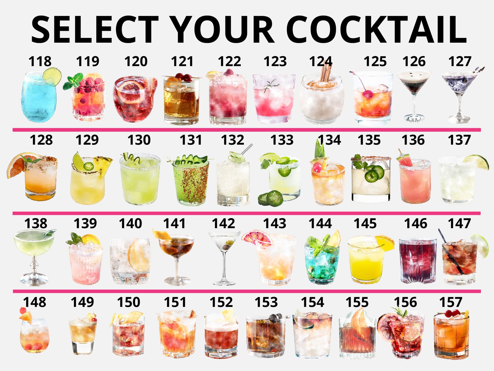 Pet Signature Drink Menu Dog Signature Cocktail Menu Wedding - Etsy