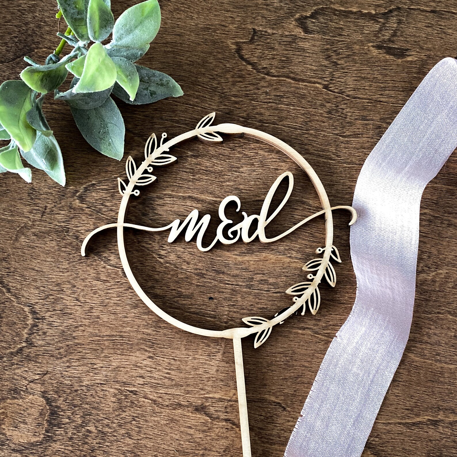 Personalized Wedding Cake Topper Wreath Cake Topper - Etsy