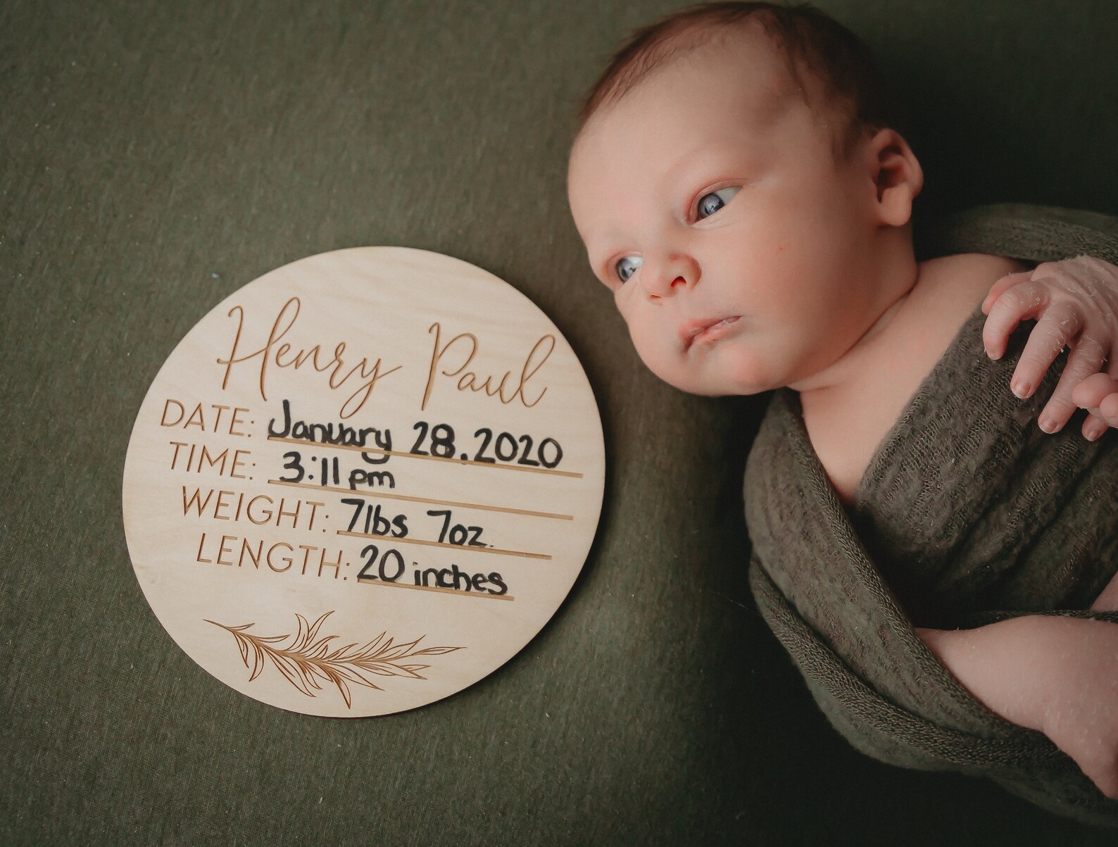 Engraved Newborn Stats, Birth Announcement Sign, Hospital Welcome Sign ...