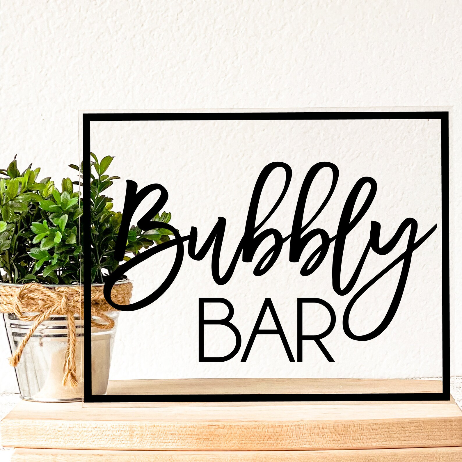 Bubbly Bar Sign Acrylic Wedding Sign Bridal Shower Decor Wedding Bar ...