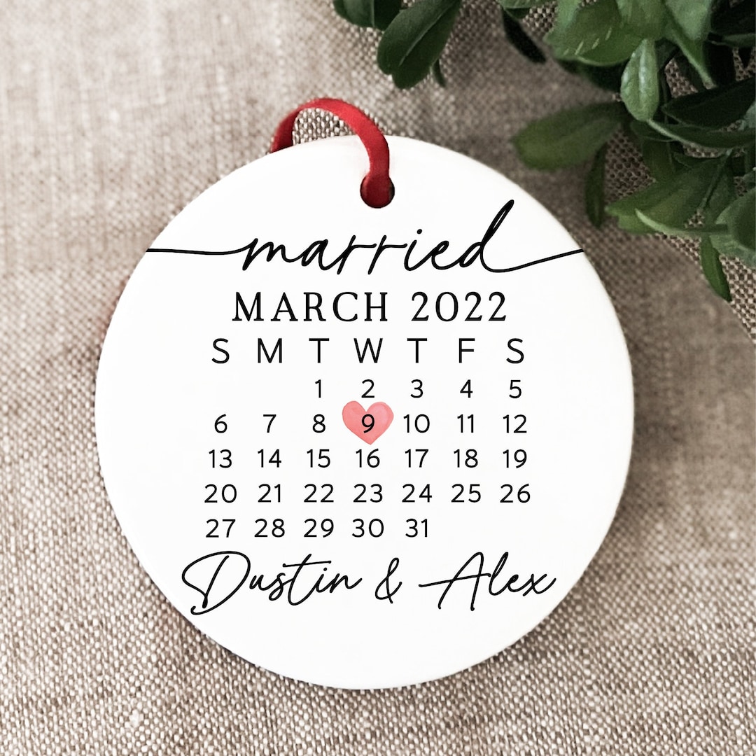 Just Married Gift Couple Ornament Newlywed Gift Name Ornament Unique ...