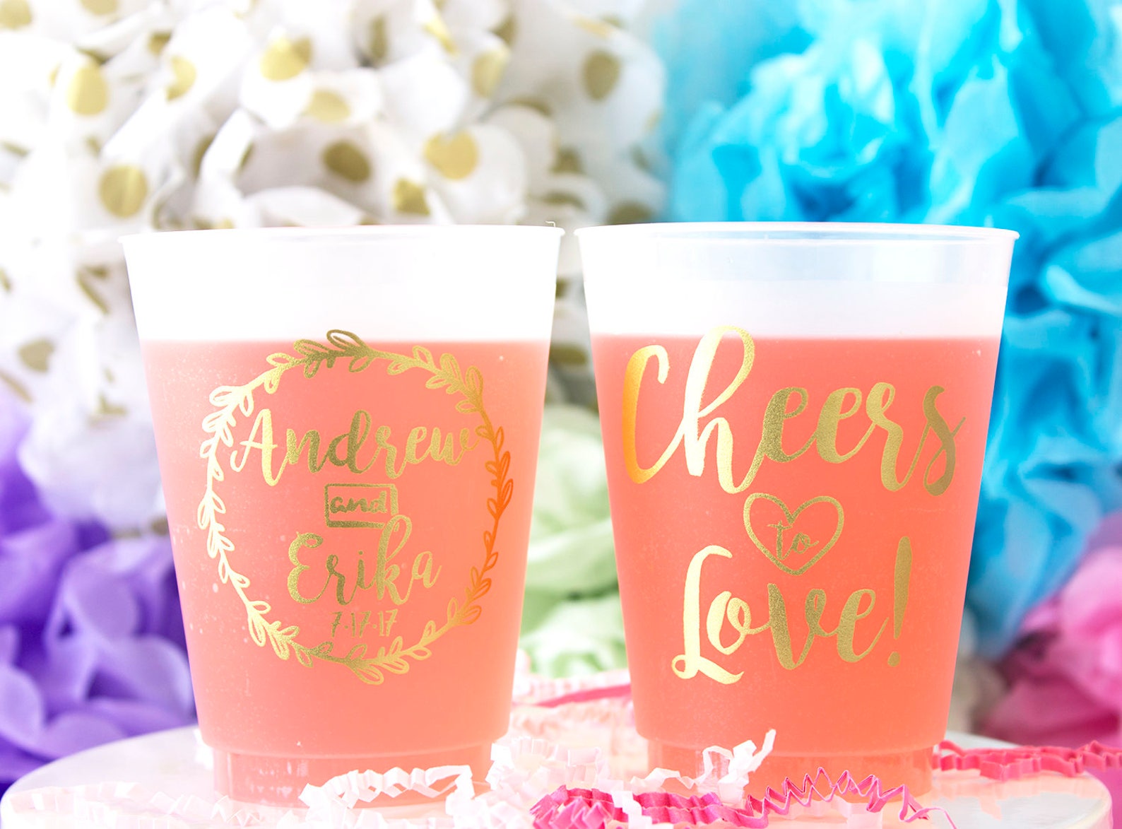 Frosted Cups Wedding Cups Personalized Cups Party Cups - Etsy