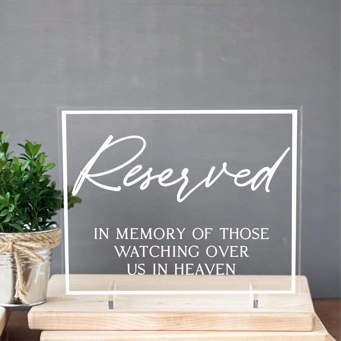 Reserved in Memory Sign Memorial Sign for Wedding Acrylic Sign | Etsy