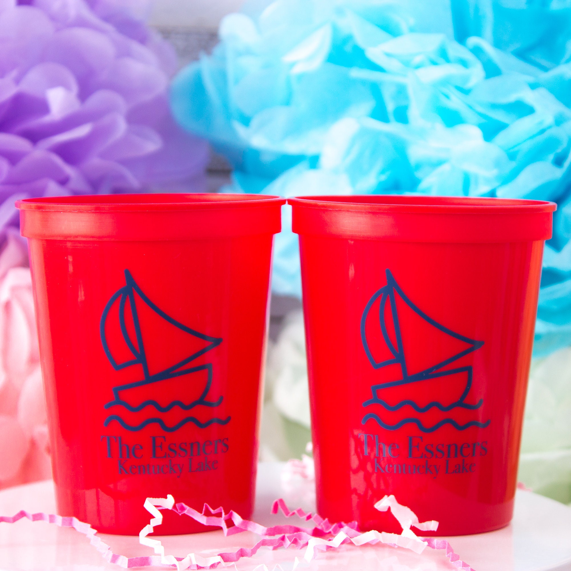 Beach Trip Favors Family Lake House Cups Family Reunion Sailboat ...