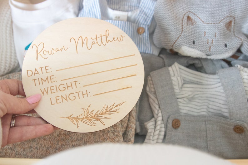 Wooden Baby Name Tag, Personalized Baby Wood Name Tag, Newborn ...