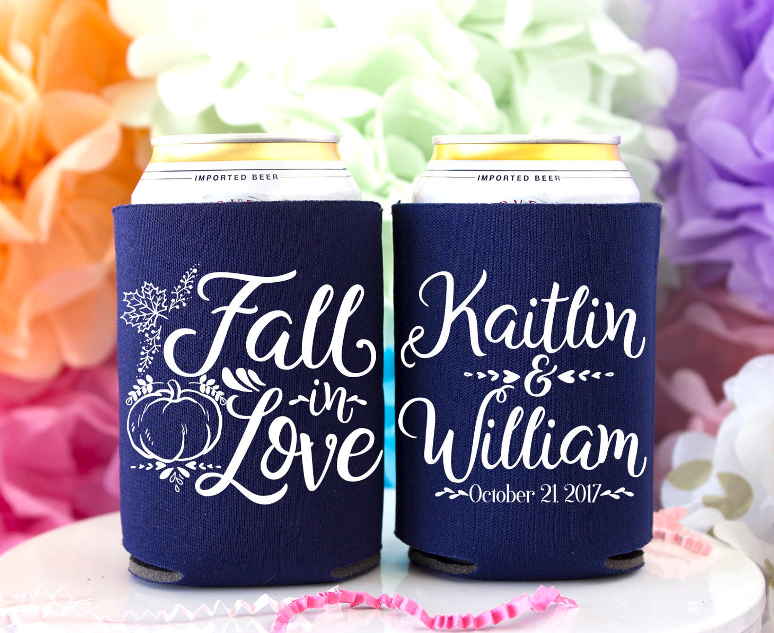 Fall Wedding Favor Fall in Love Rustic Wedding Custom Can - Etsy
