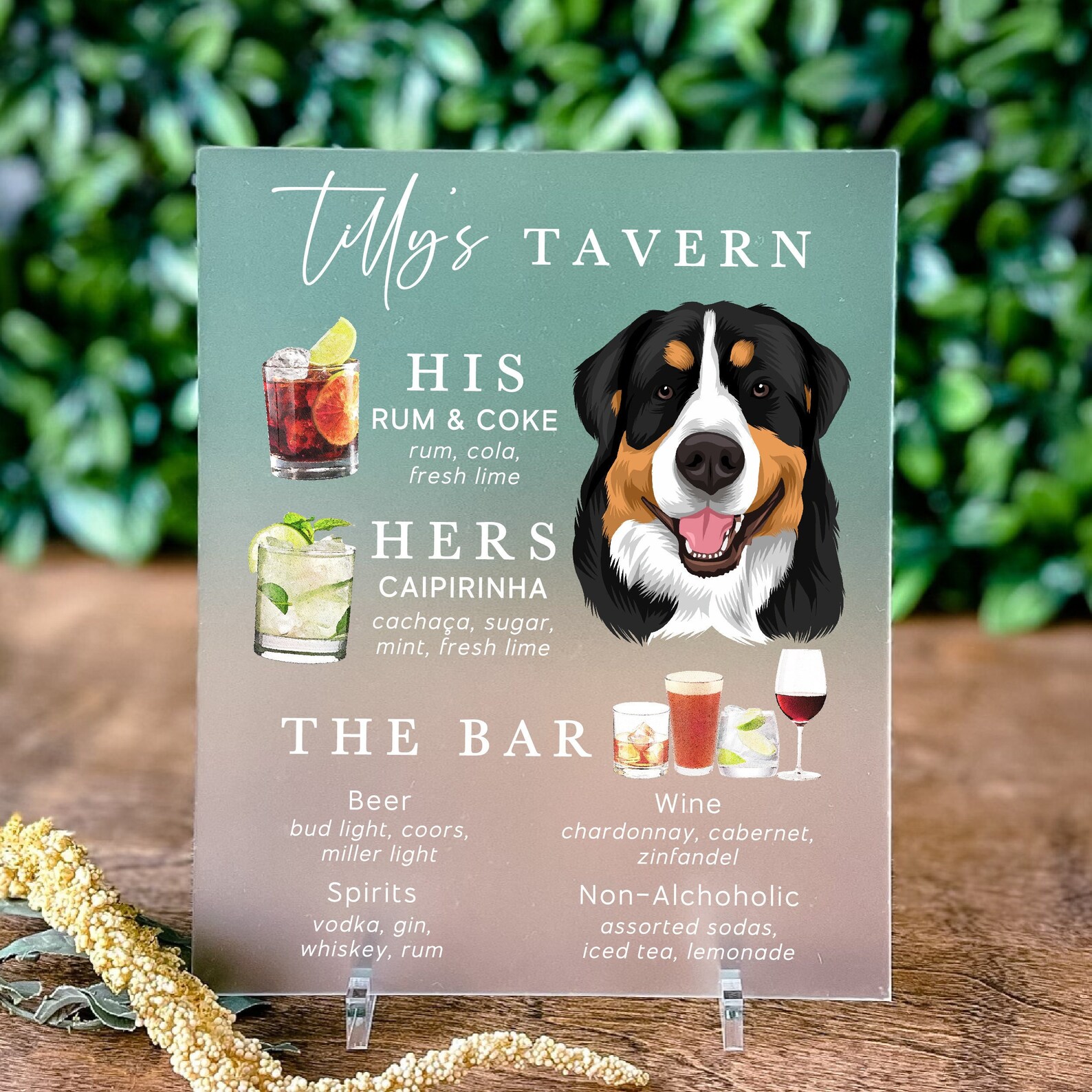 Bar Menu Sign Custom Dog Drink Menu Acrylic Wedding Sign - Etsy