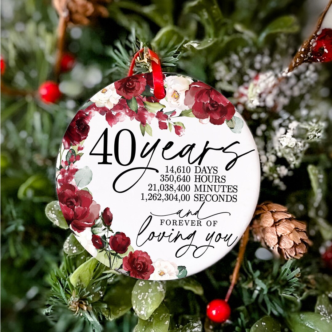 40th Anniversary Ornament 5th 10th 20th 30th 50th Gift for Couple ...