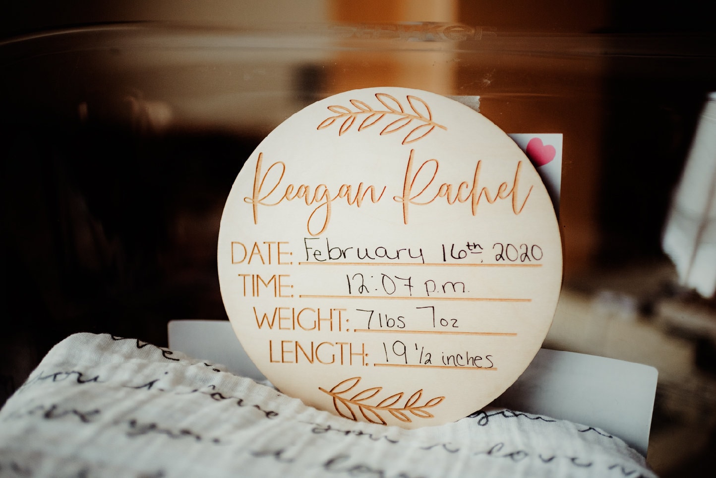Baby Name Announcement Sign Engraved Newborn Stats Sign | Etsy