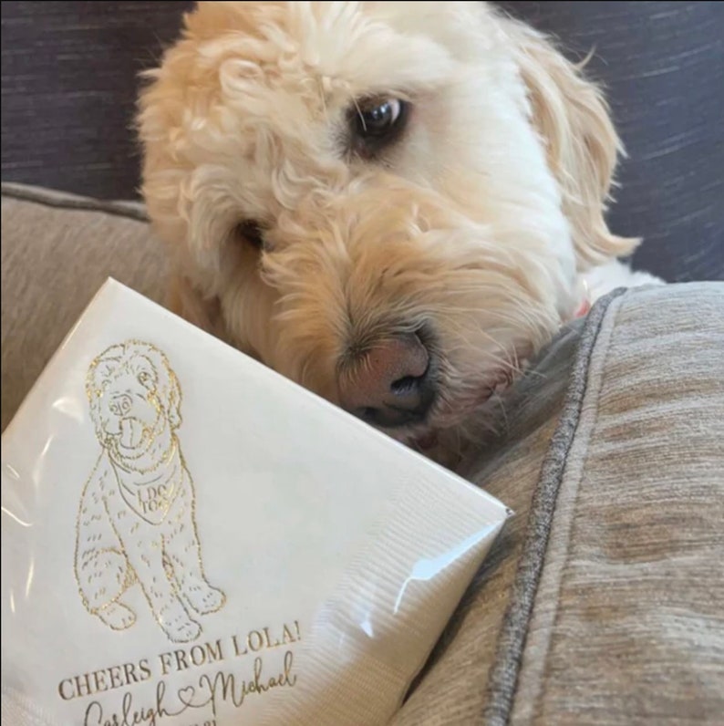 Dog Cocktail Napkins Wedding Napkins Dog Napkins Wedding - Etsy