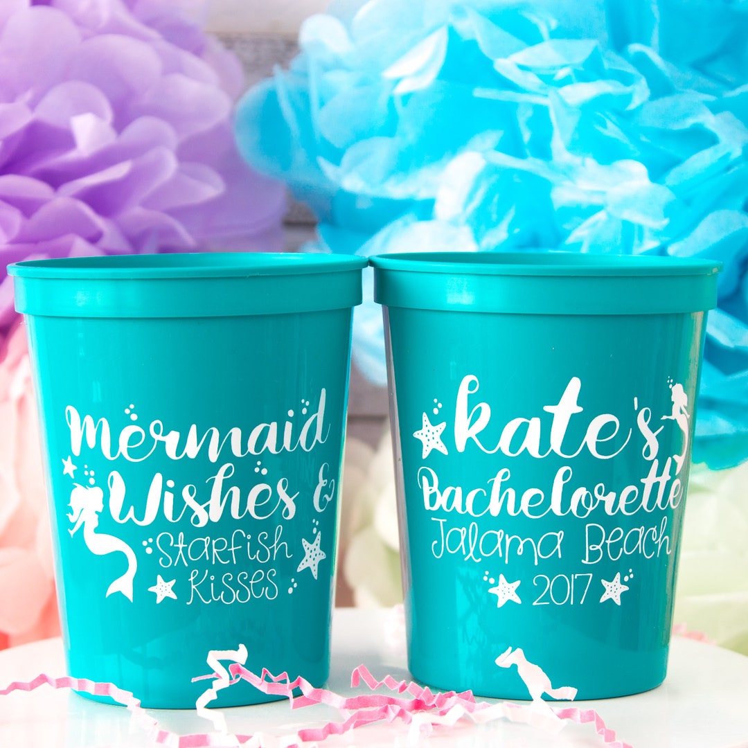 Mermaid Bachelorette Party Cups Bachelorette Party Favors Summer Beach ...