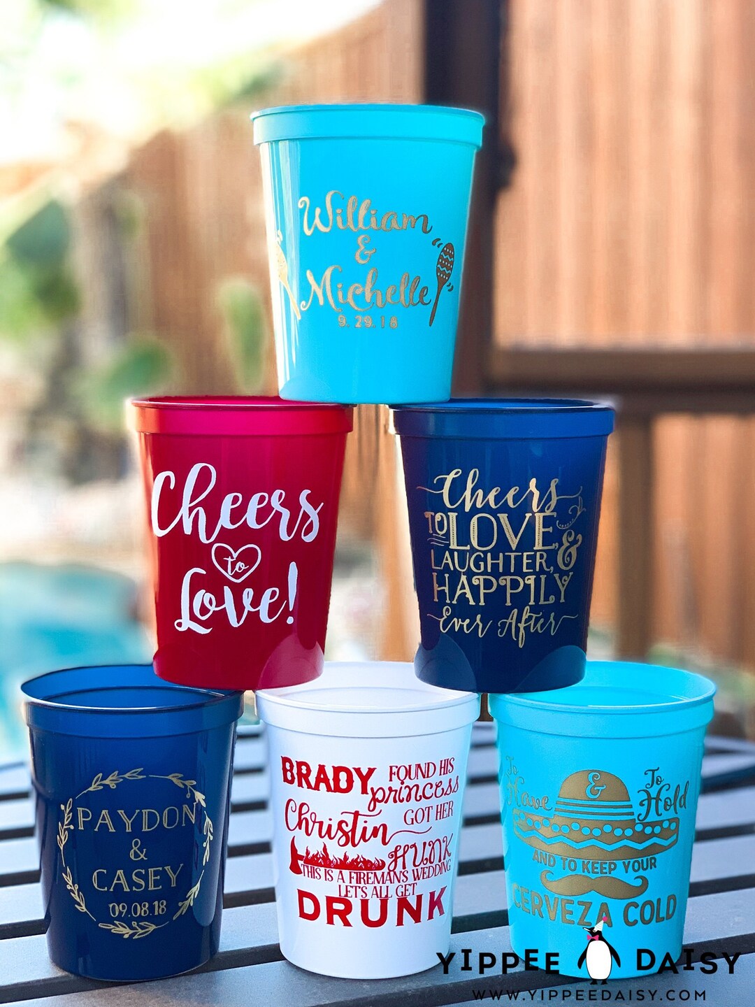 Wedding Party Cups Monogram Cups Wedding Cups Personalized Cups Wedding ...