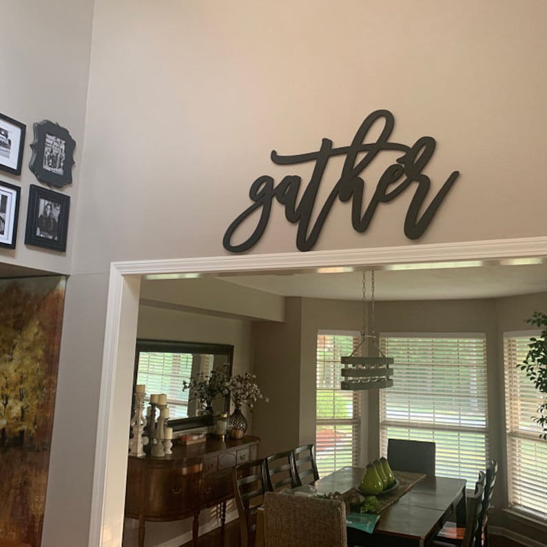 Gather Family & Dining Room Decor Wood Letter Sign Large Word | Etsy