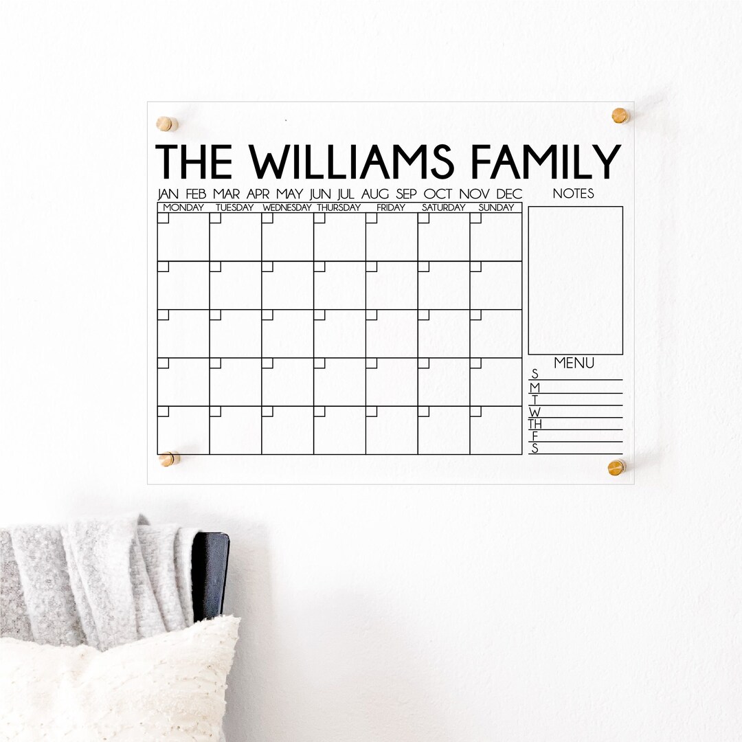 Personalized Kitchen Calendar Custom Family Wall Calendar Home Command ...