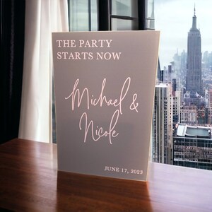 The Party Starts Now Custom Acrylic Sign Engagement Party Personalized ...