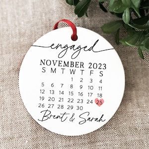 Engagement Day Keepsake Ornament Engagement Announcement Personalized ...