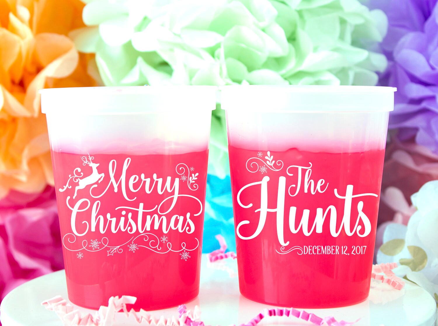 Christmas Party Cups Holiday Party Favor Wedding Cups | Etsy