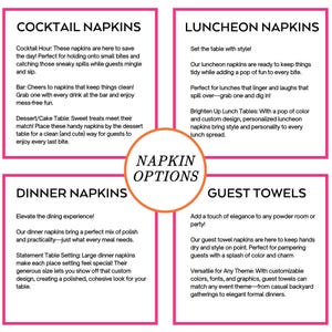 Personalized Napkins, Custom Napkins, Event Napkins, Wedding Napkins ...
