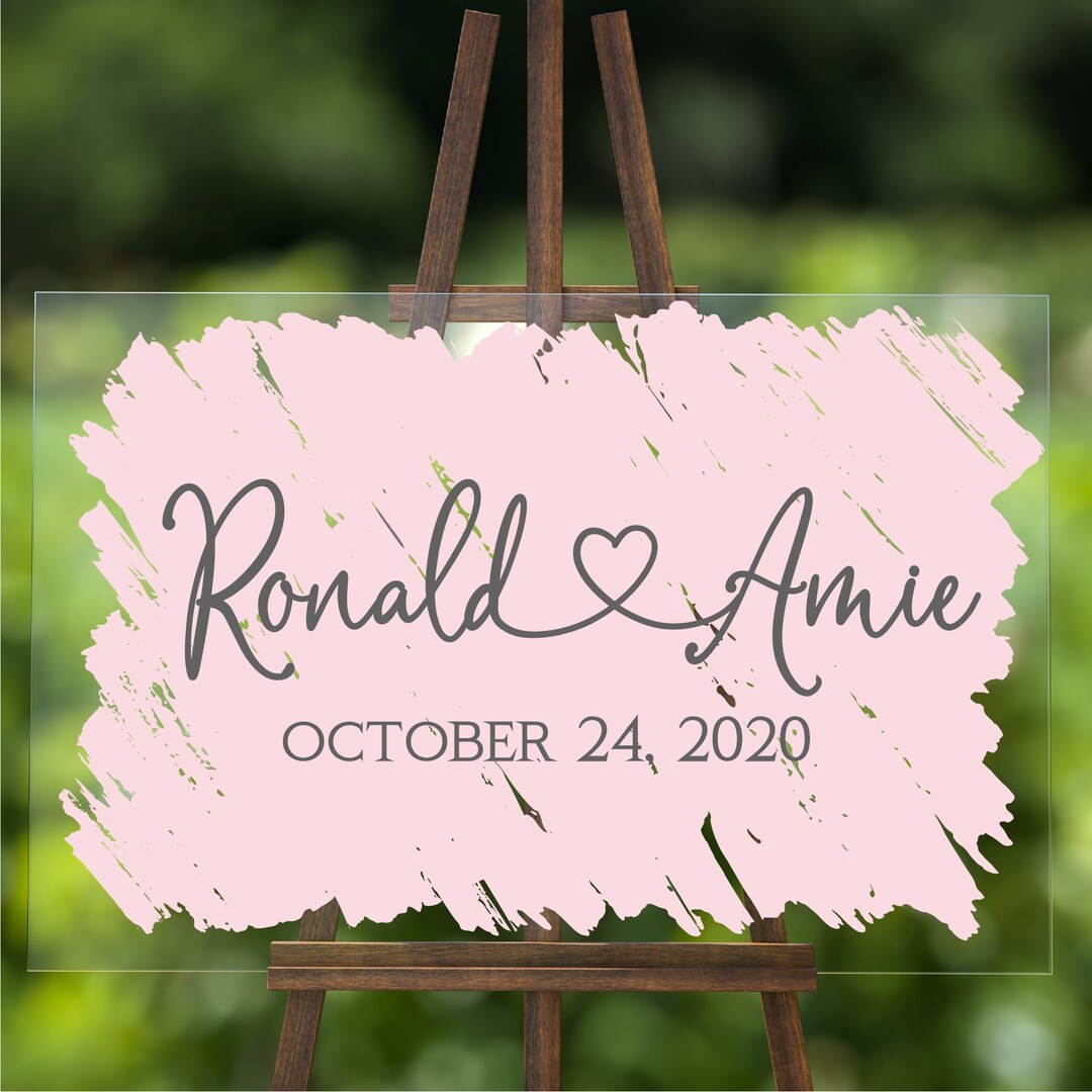 Acrylic Wedding Sign First Name Personalized Welcome Wedding Sign Clear ...