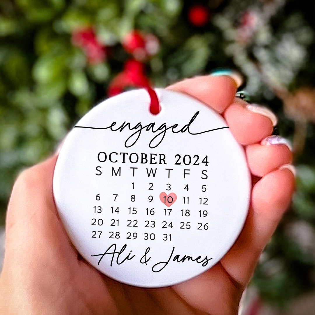 Engagement Day Keepsake Ornament Engagement Announcement Personalized ...