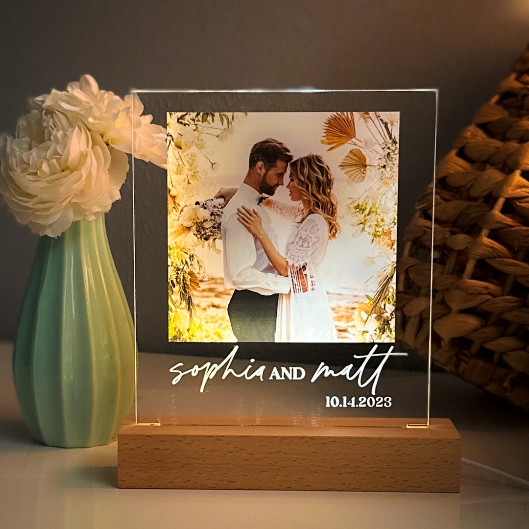 Custom Photo Light Christmas Gift for Newlyweds Picture Gift Idea 1st ...