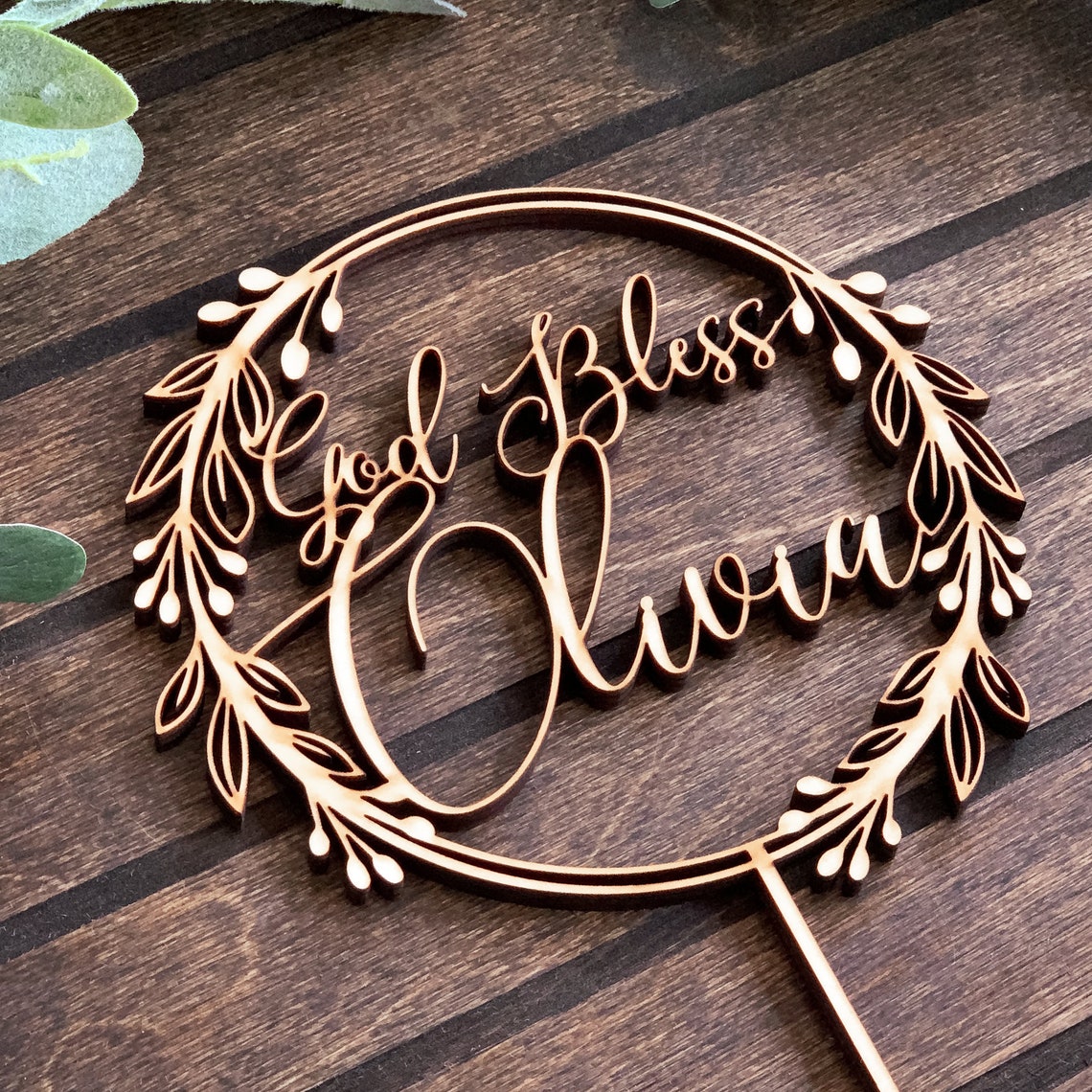Baptism Cake Topper Personalized Christening Cake Topper God - Etsy