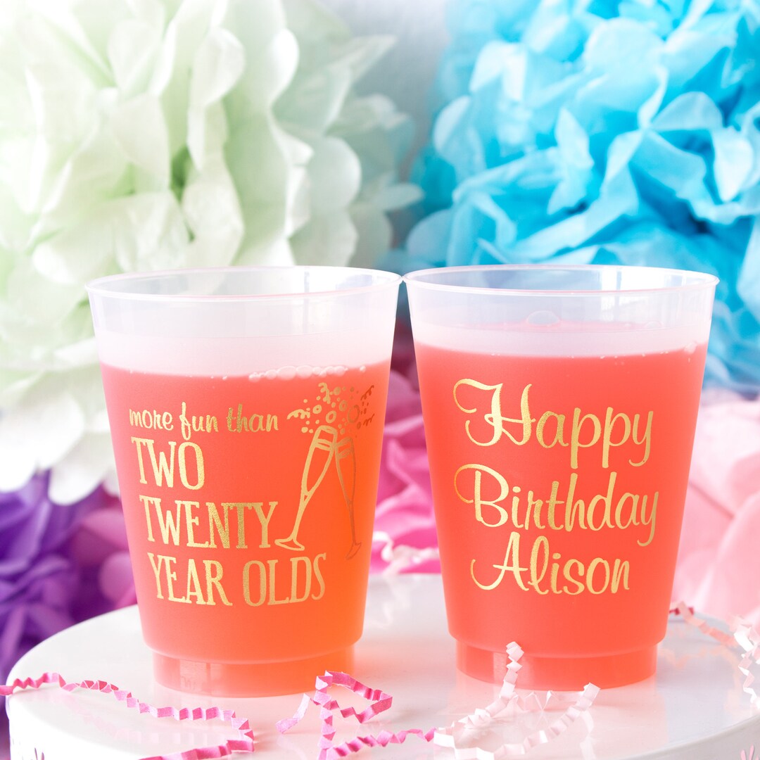 More Fun Than Two Twenty Year Olds Birthday Cups, 40th Birthday ...