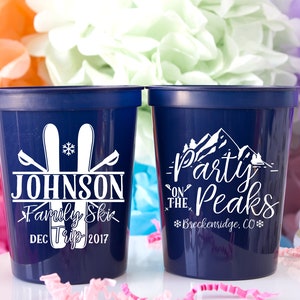Personalized Wedding Cups Mountain Wedding Ski Trip Party on the Peaks ...