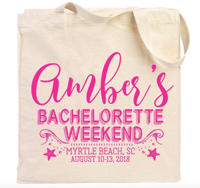 Bachelorette Tote Bag Personalized Bachelorette Weekend Tote Etsy