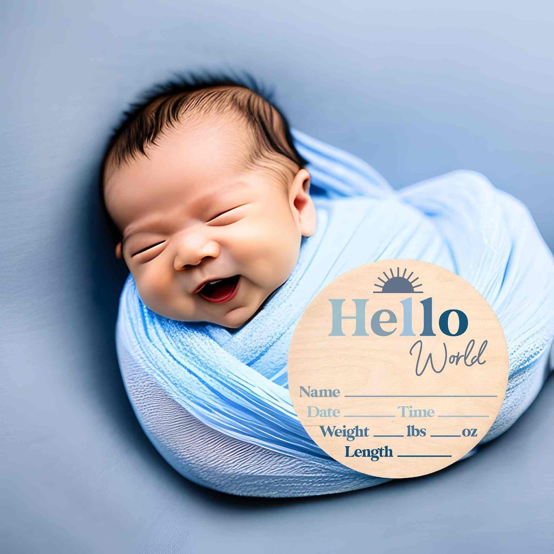 Baby Birth Stat Sign - Birth Announcement - Baby Photo Prop - Newborn ...