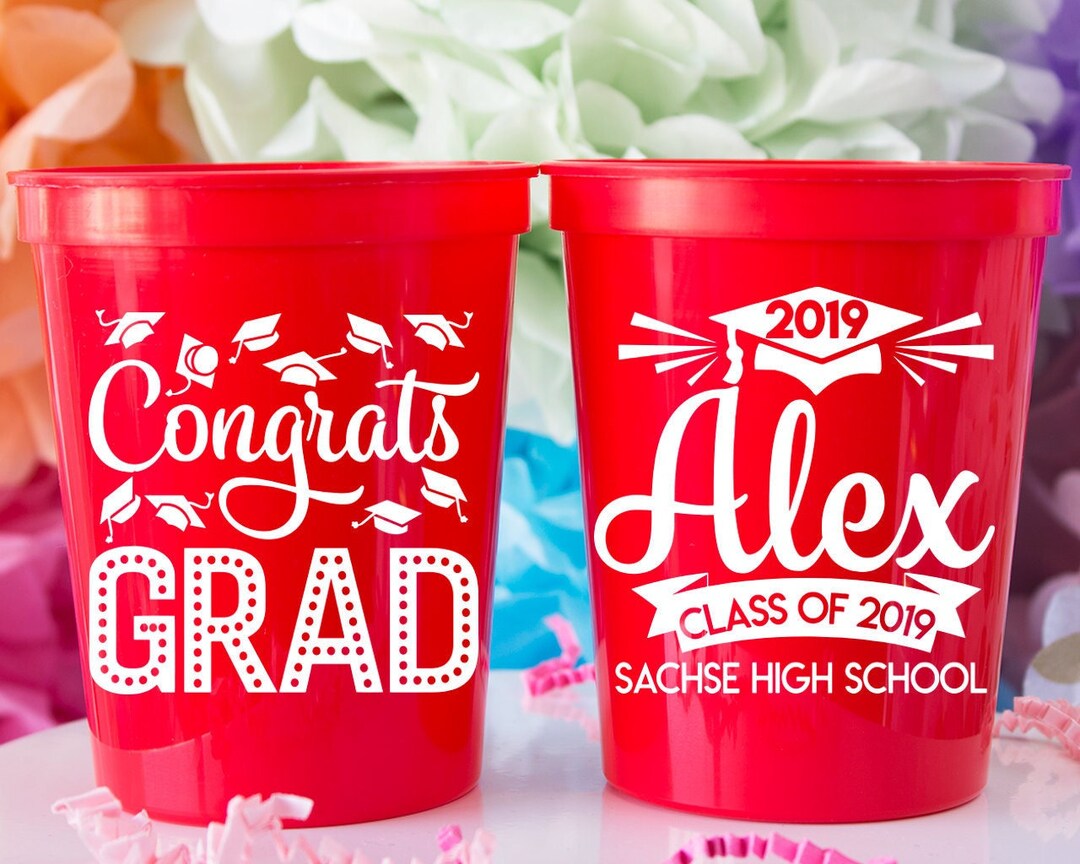 Graduation Cups, Class of 2025, Grduation Party Decor, Congrats Grad ...