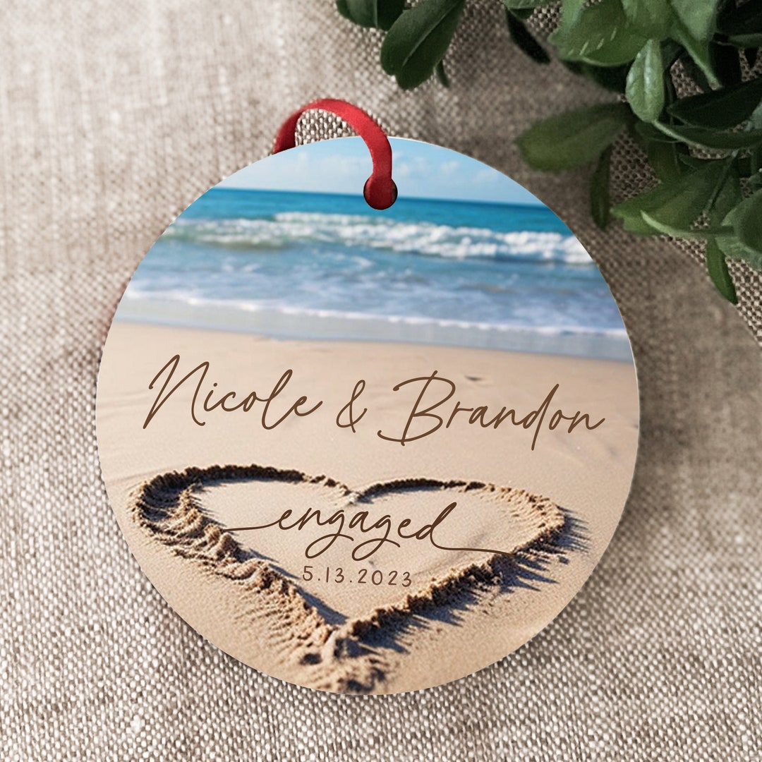 Engaged Christmas Ornament Beach Gift for Future Newlyweds Gift for ...