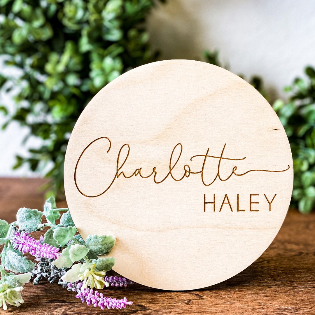 Wooden Engraved Name Sign, Birth Announcement Sign, Newborn Name Sign ...
