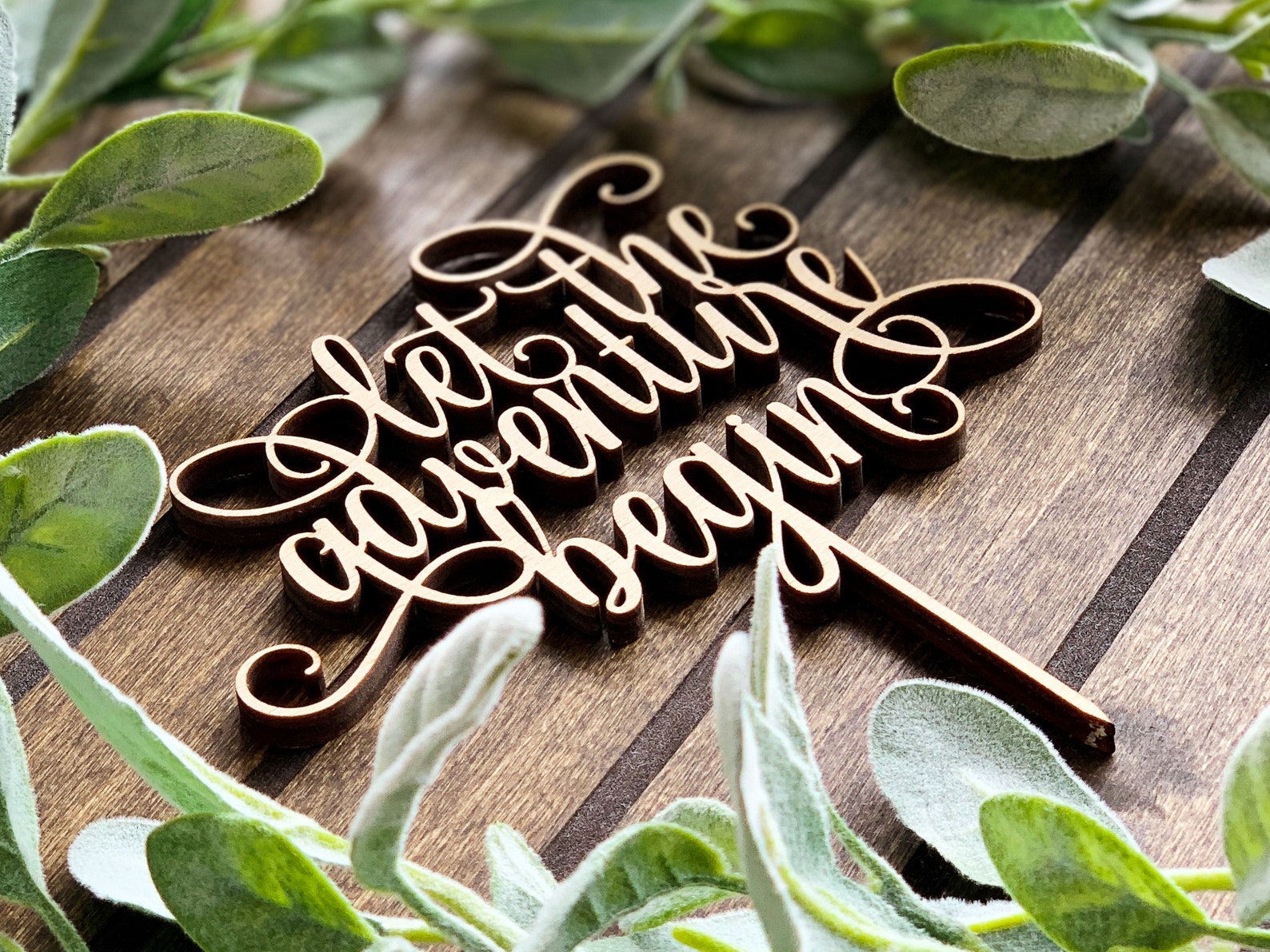 Let the Adventure Begin Cake Topper Custom Wedding Cake | Etsy