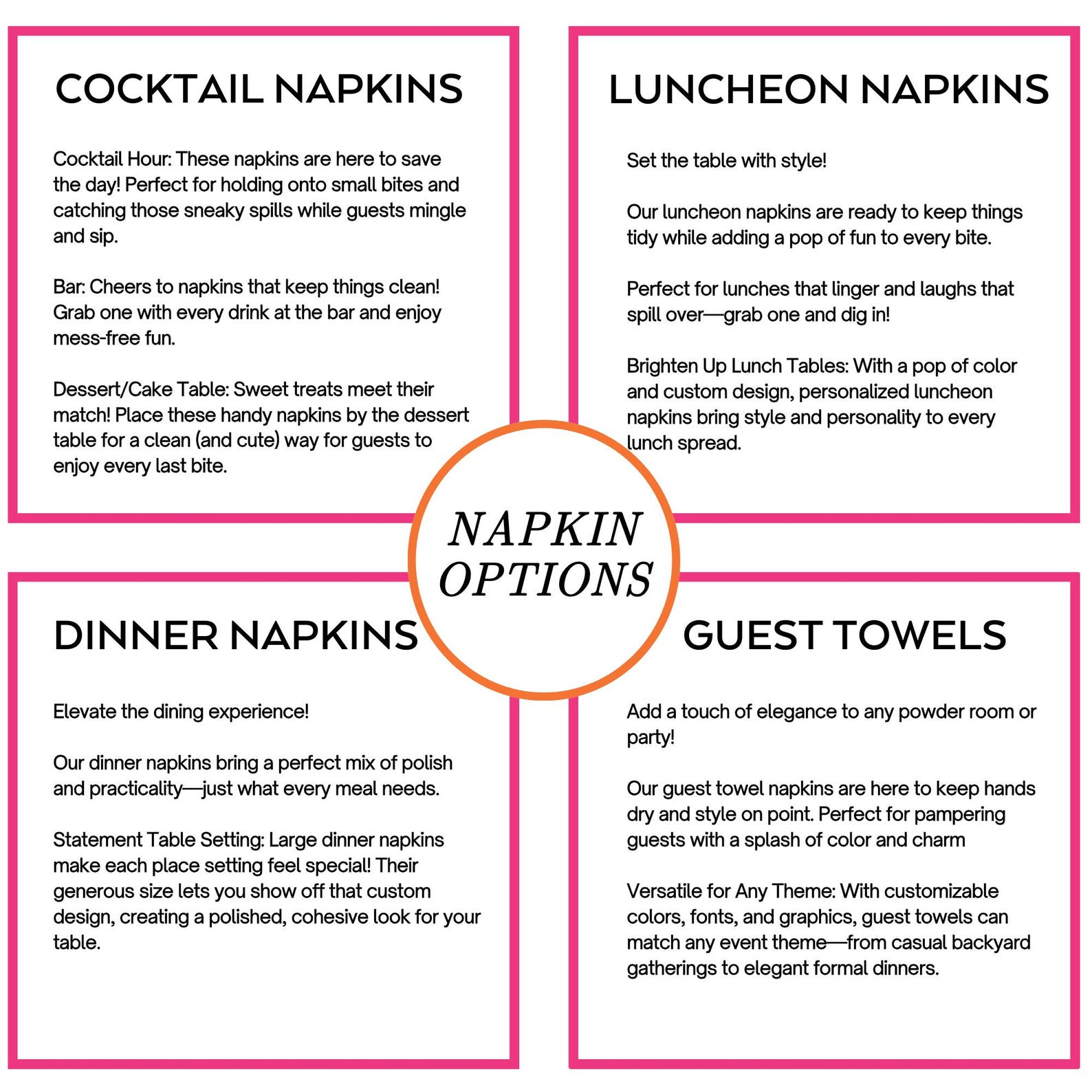 Personalized Napkins, One Day Away Custom Napkins, Event Napkins ...