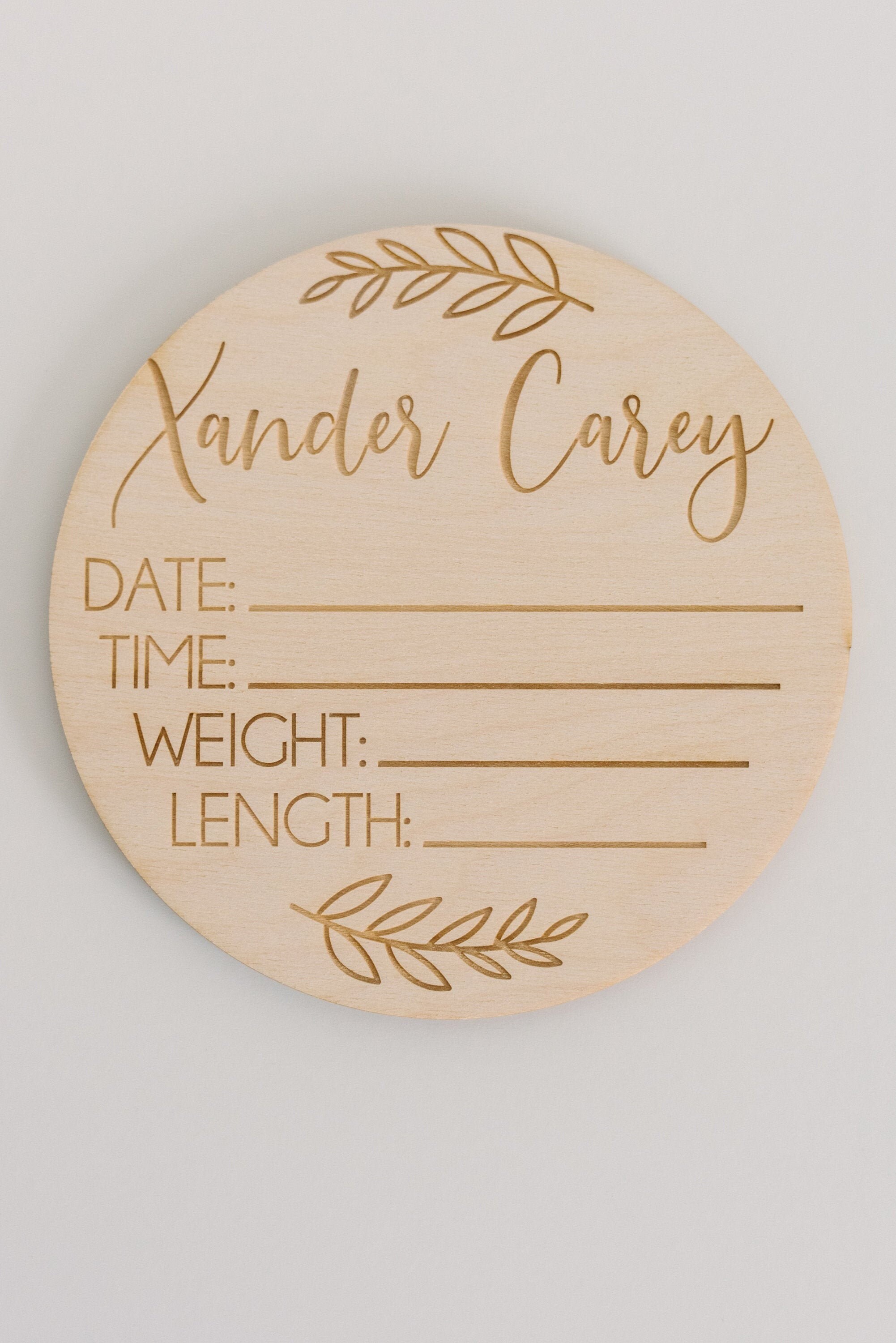 Birth Announcement Sign Newborn Birth Stats Plaque Baby Name | Etsy