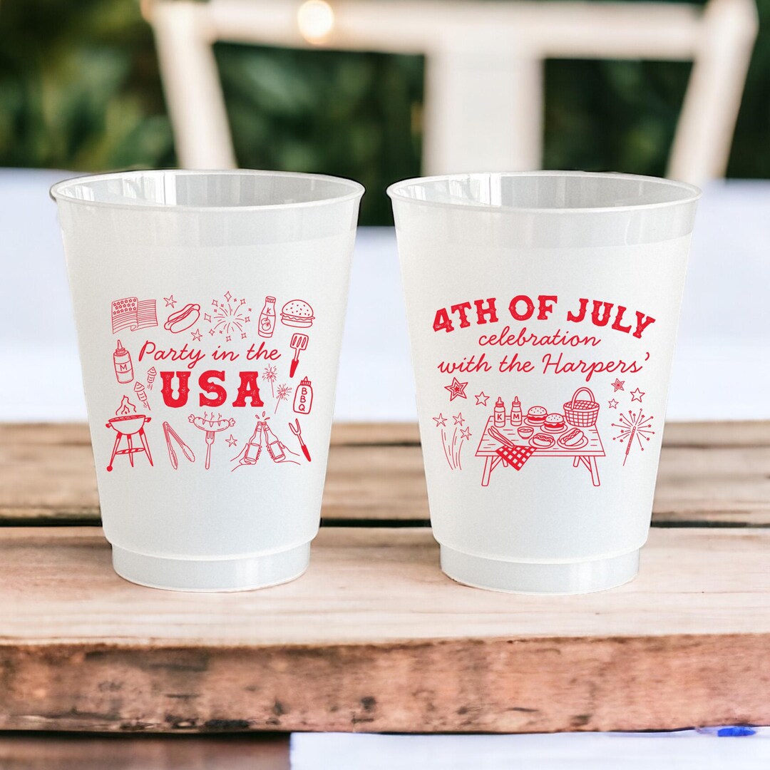 4th of July Custom Cups - 4th of July Party Decor - Fourth of July Cups ...