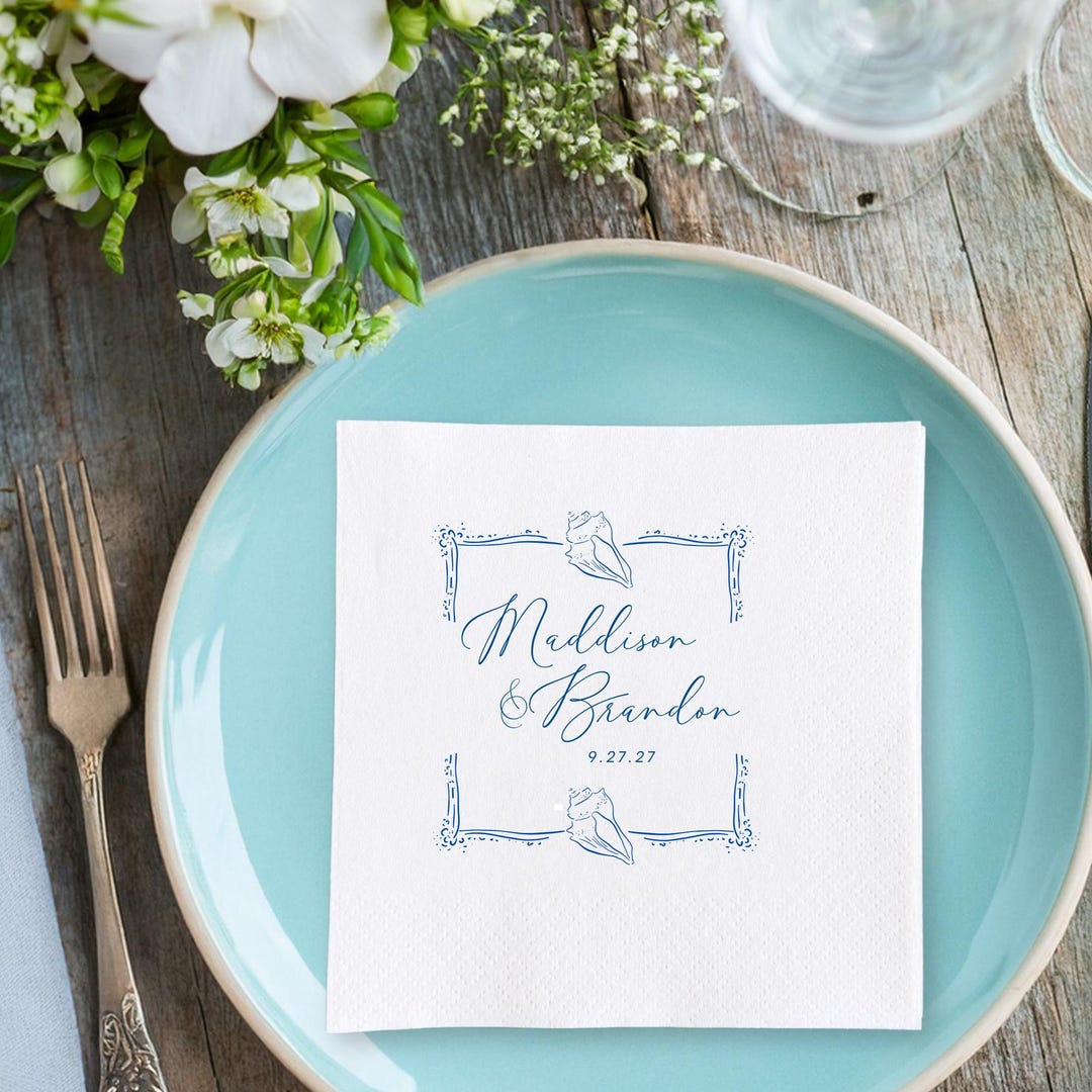 Personalized Wedding Napkins Custom Cocktail Napkins Wedding Reception ...