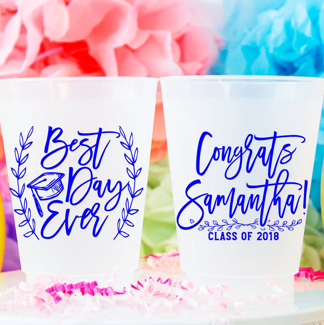 College Graduate, Graduation Party Favor, Frosted Cups, High School ...