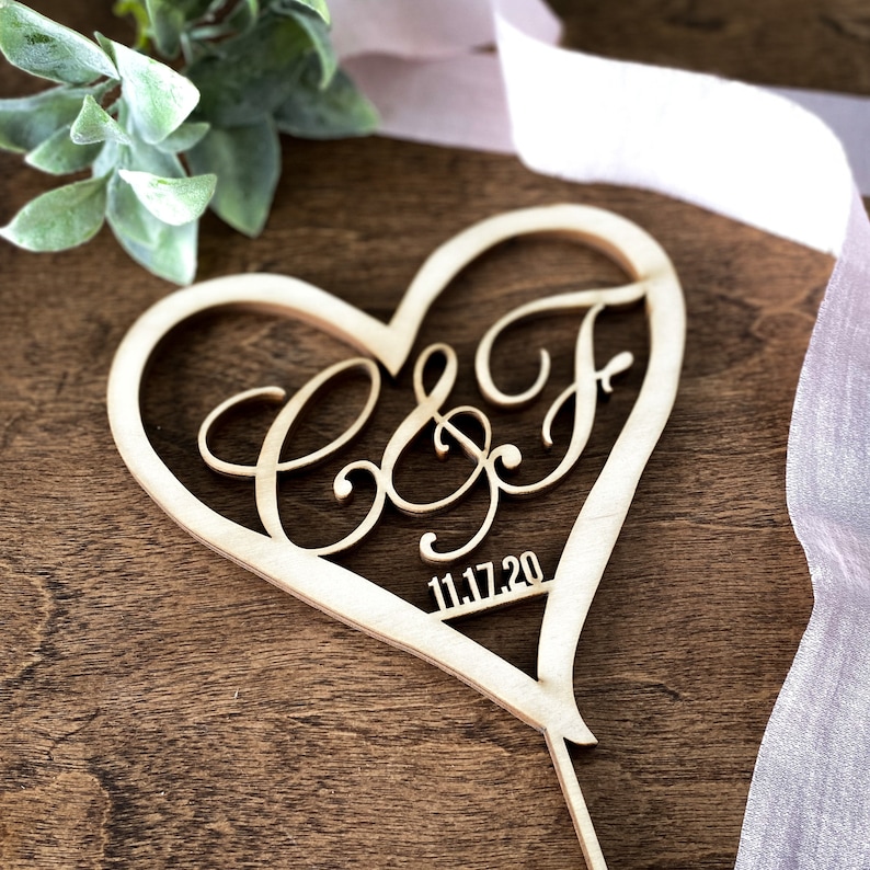 Wedding Cake Topper Couple Initials Cake Topper Monogram - Etsy