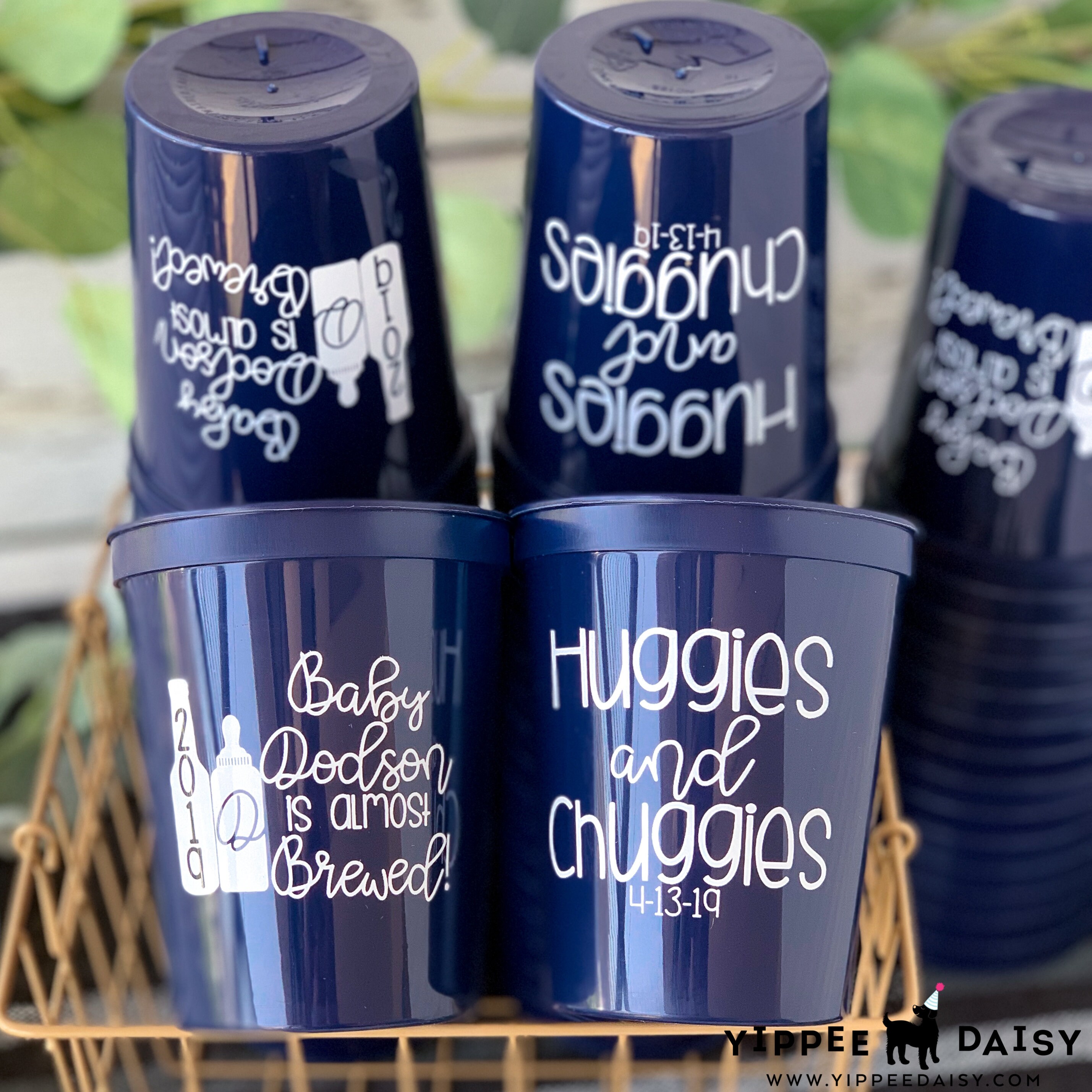 Huggies and Chuggies Party Cups, Personalized Party Cups, Baby Shower ...