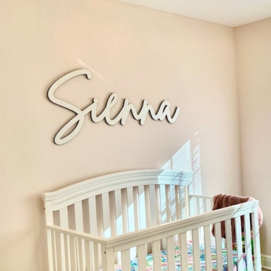 Custom Wood Baby Name Sign Kids Room Art Letter Wall Art Wooden Sign ...