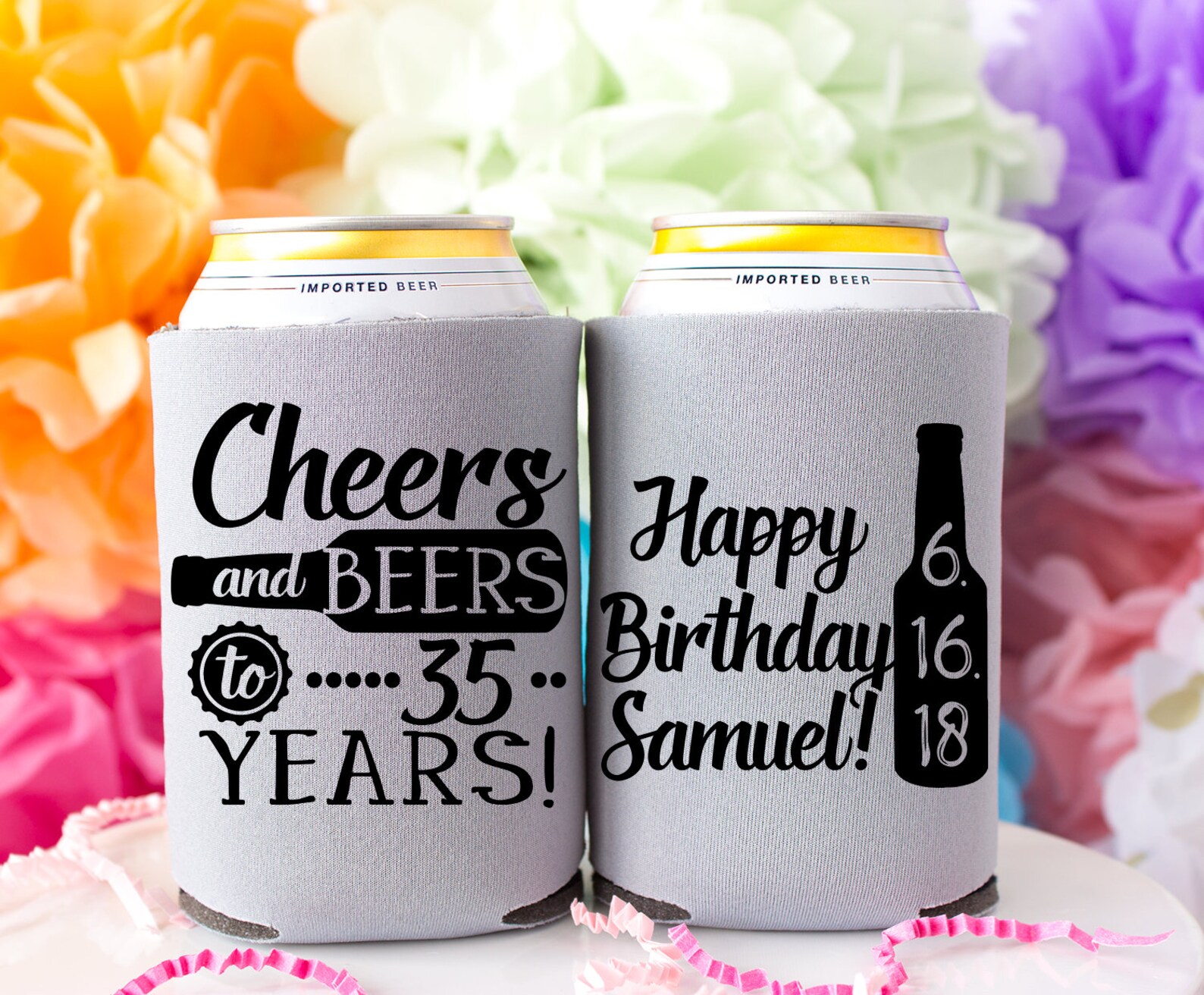 35th Birthday Cheers & Beers to 35 Years Can Coolers Cheers Birthday ...