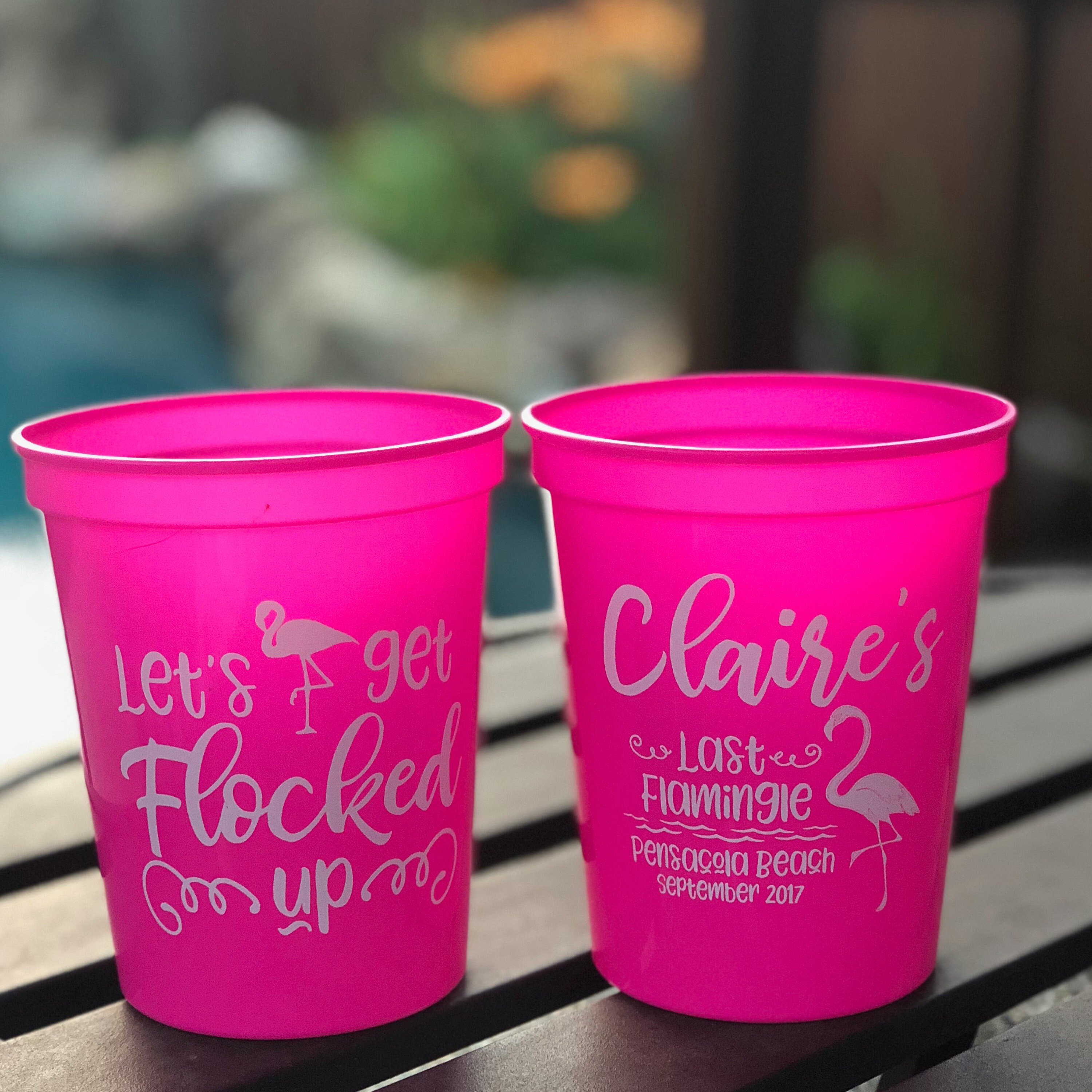 Let's Get Flocked up Bachelorette Cups Beach Bachelorette Flamingo ...