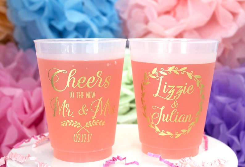 Personalized Wedding Cups Custom Party Cups Reusable Cups - Etsy