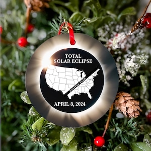 Solar Eclipse Ornament 2024, 2024 Total Solar Eclipse Ornament, Solar ...