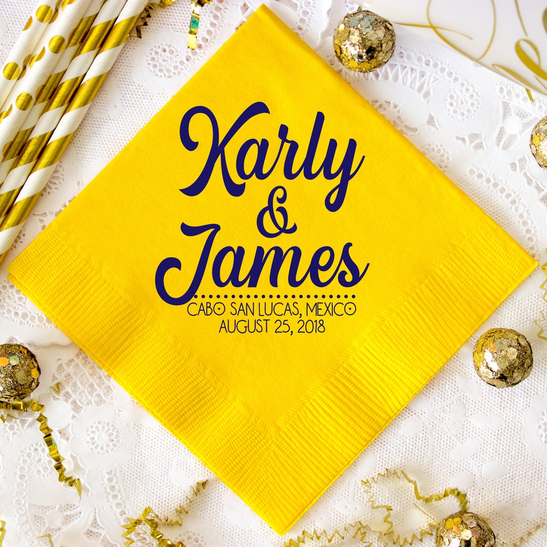 Fiesta Wedding Napkins, Beverage Napkins Custom Cocktail Napkins ...