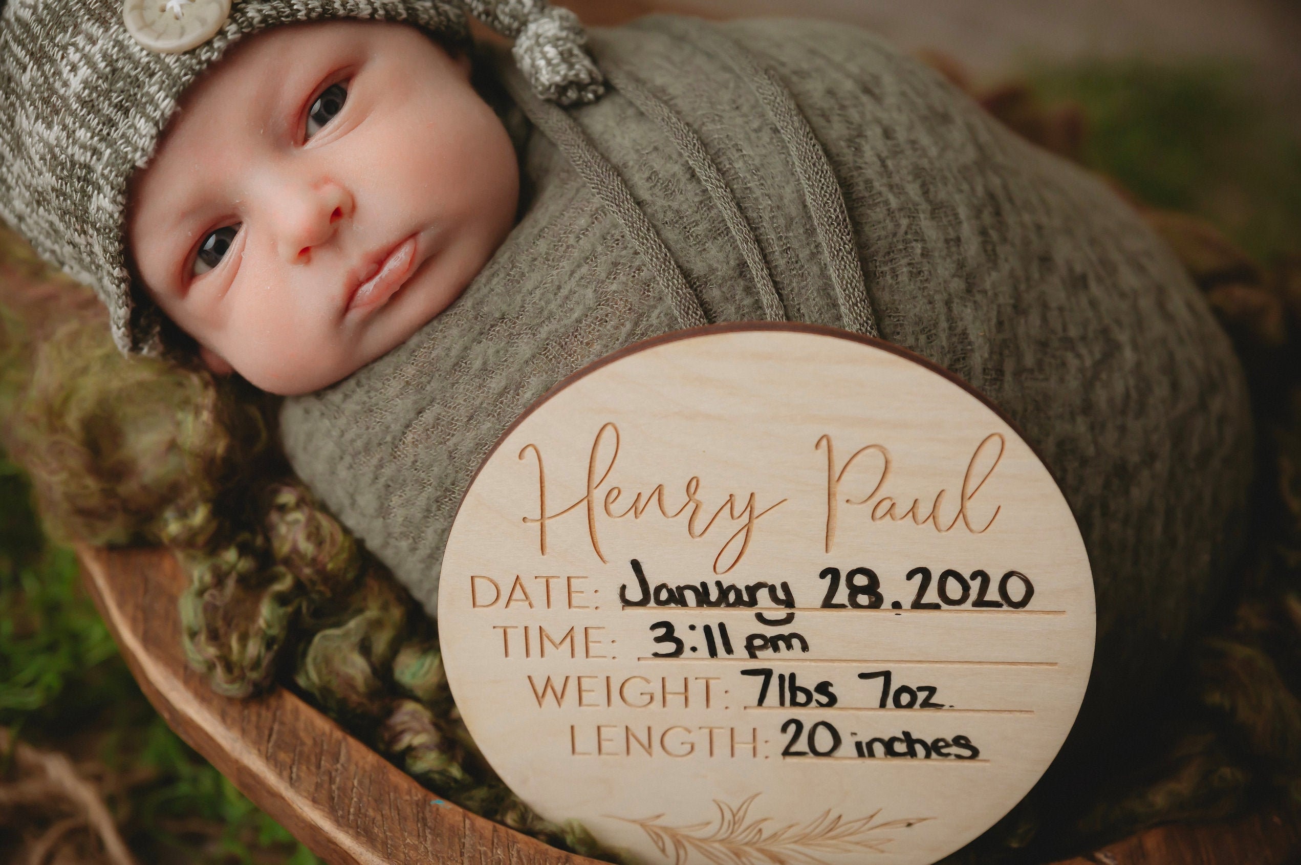 Birth Announcement Sign Custom Baby Name Sign Engraved | Etsy