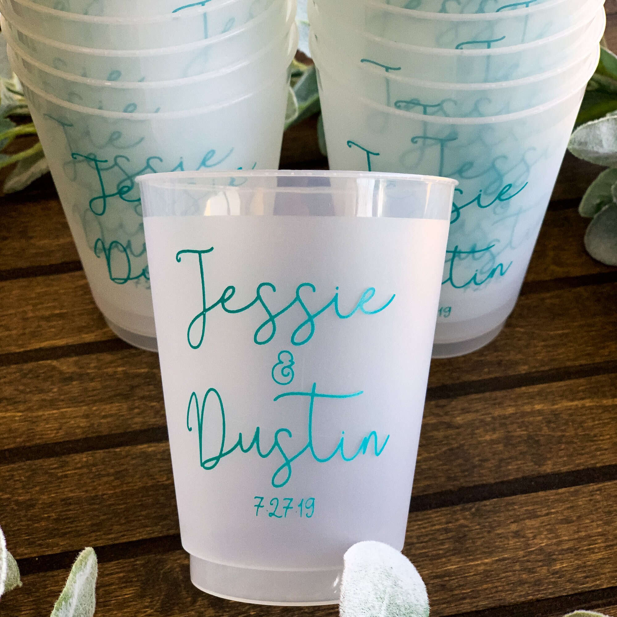 Personalized Wedding Cups Wedding Plastic Cups Frosted | Etsy